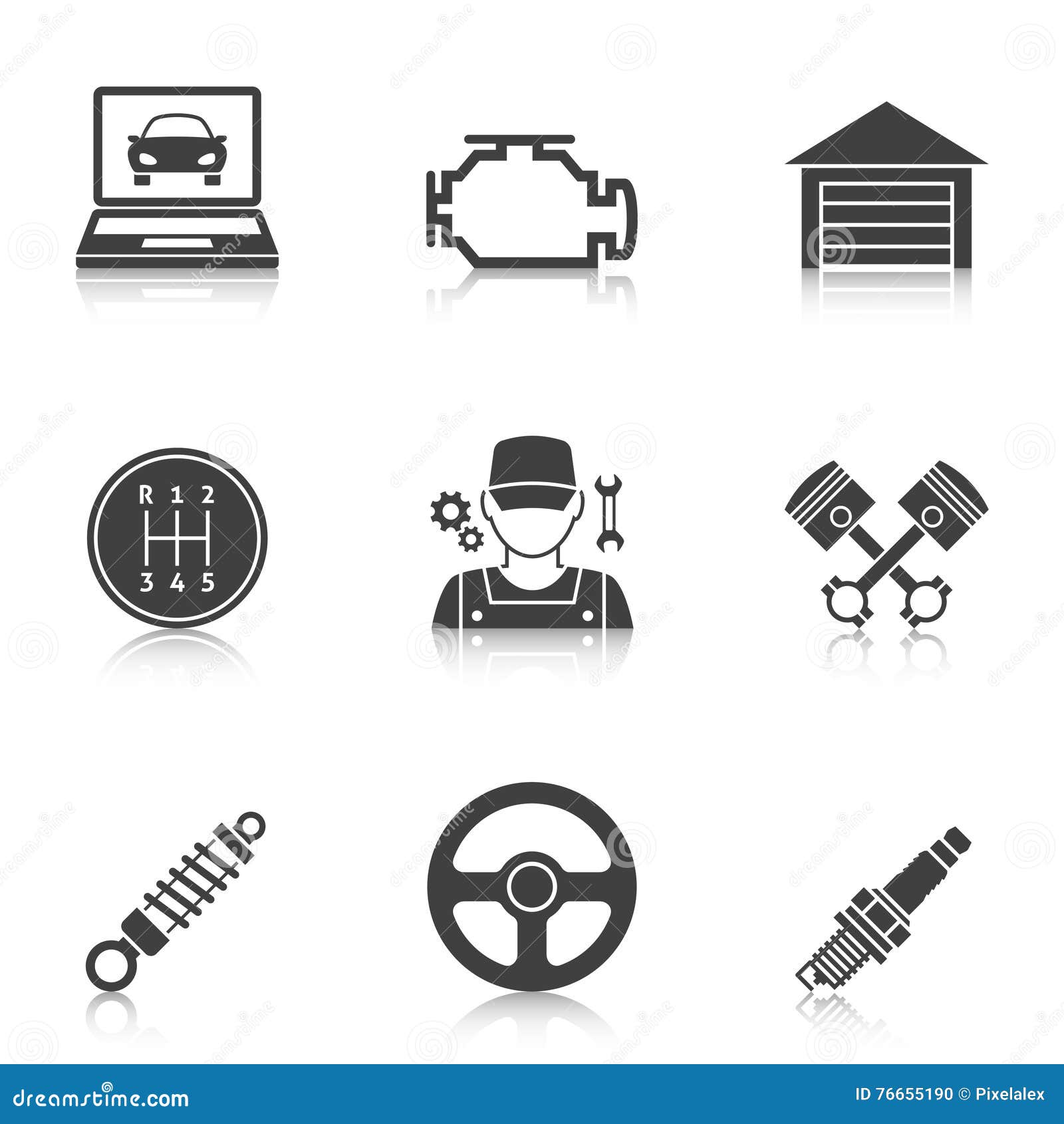 Auto Service Icons vol 2 stock vector. Illustration of rudder - 76655190