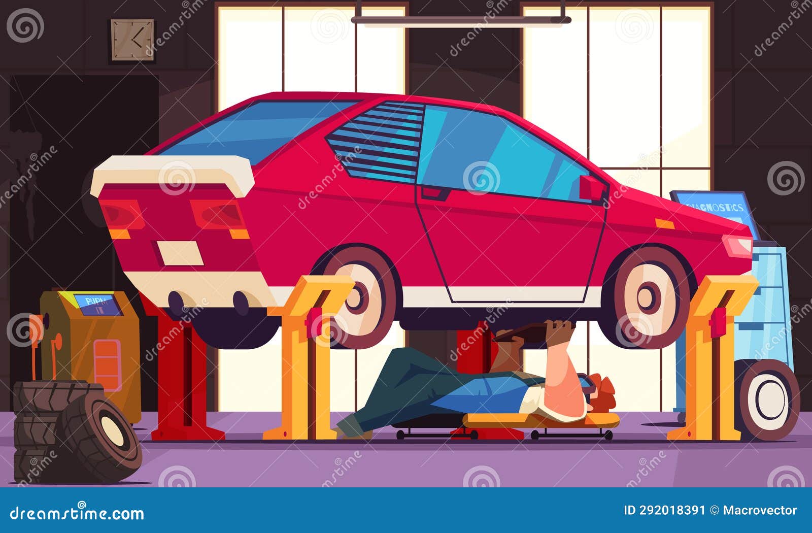 Auto Service Illustration stock illustration. Illustration of album ...