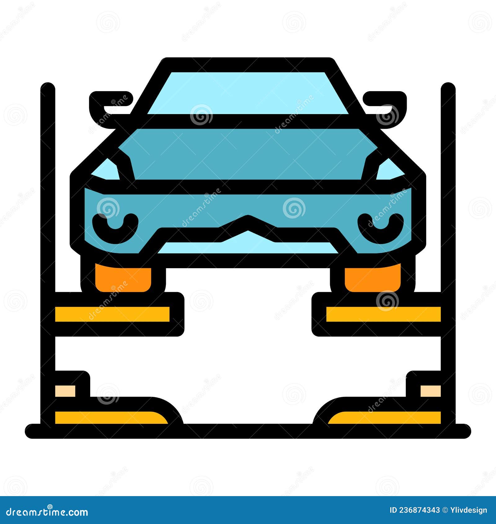Auto Service Lift Icon Color Outline Vector Stock Vector - Illustration ...