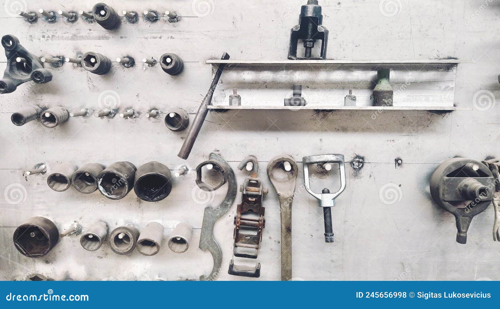 Auto Service Mechanic Tools Stock Photo - Image of wheel, font: 245656998