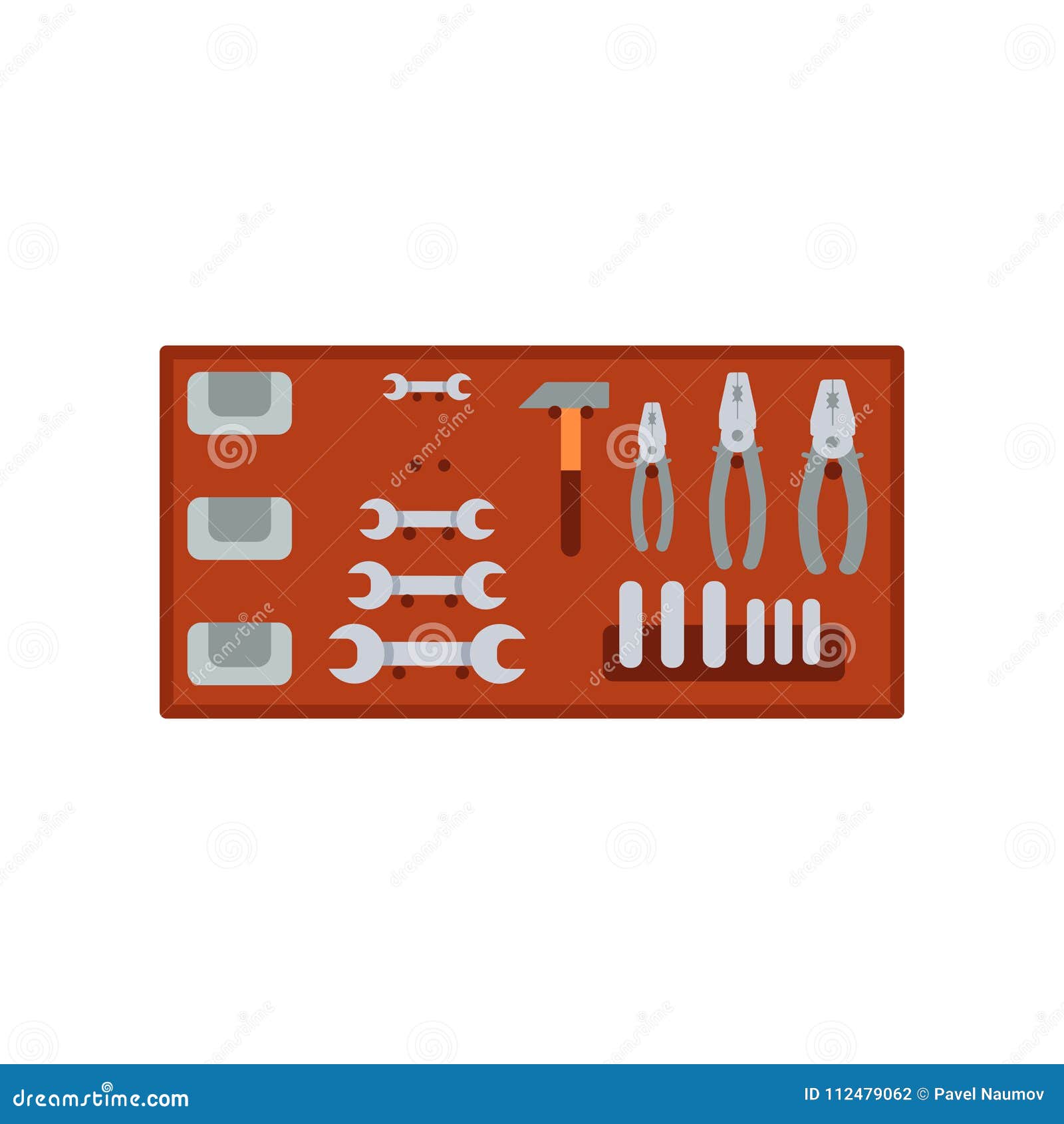 Auto Service Mechanic Tools Vector Illustration on a White Background ...