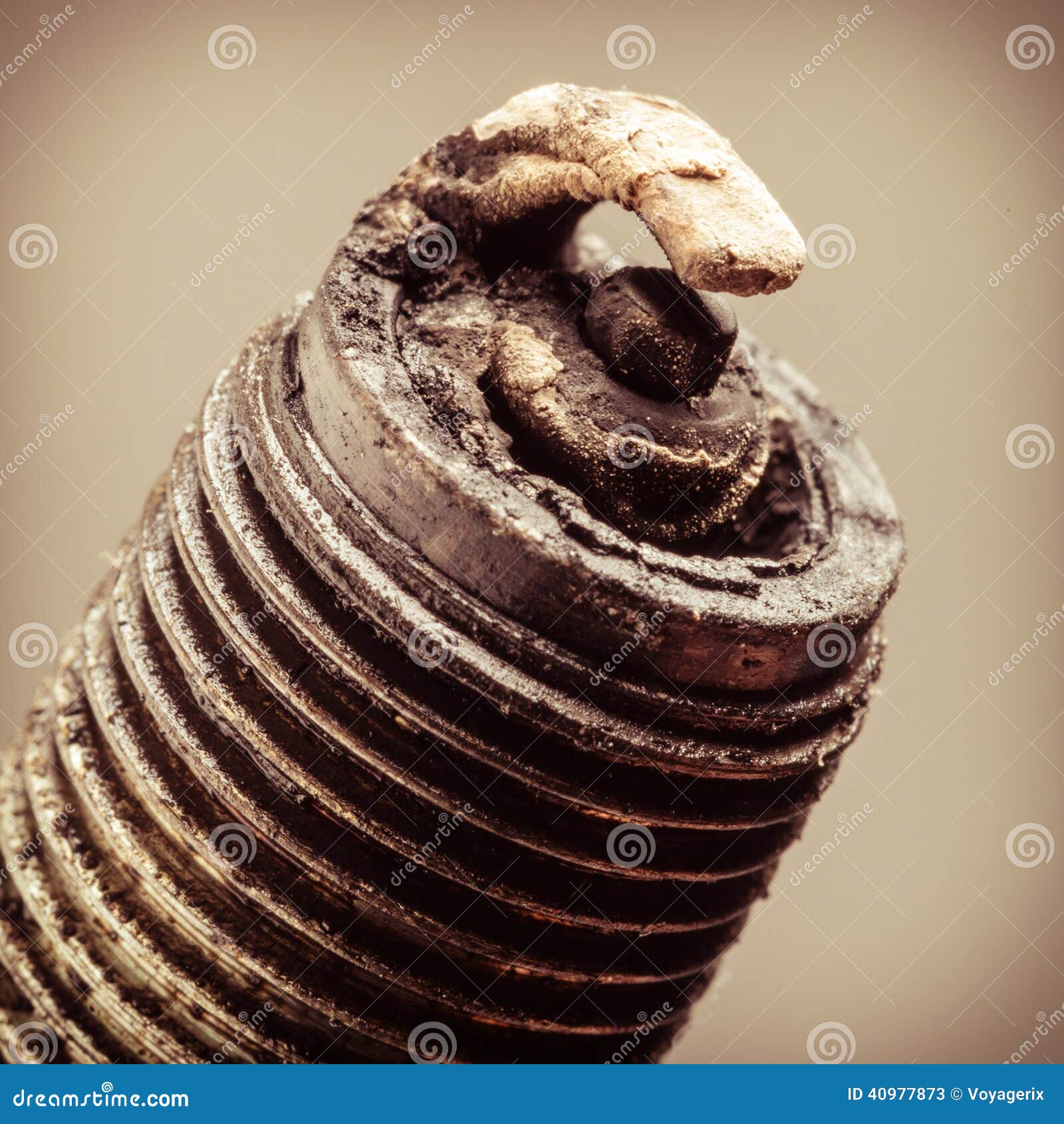 Auto Service. Old Spark Plug As Spare Part of Car. Stock Image - Image ...