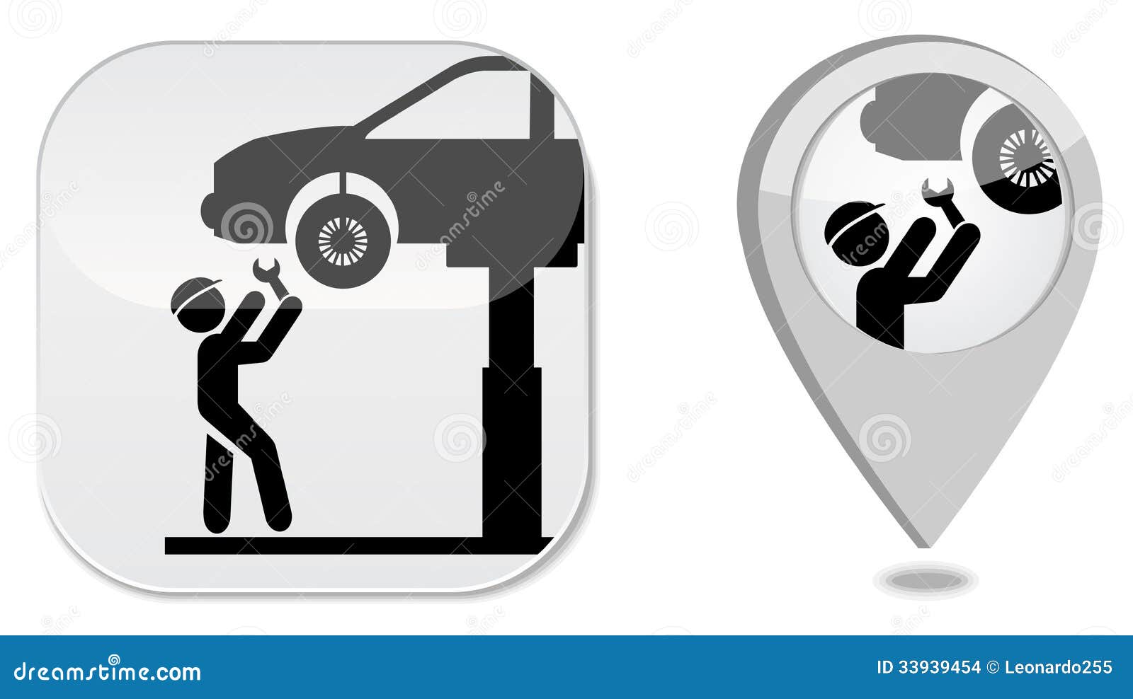 Auto Service Point Marker Icon Stock Vector - Illustration of location ...