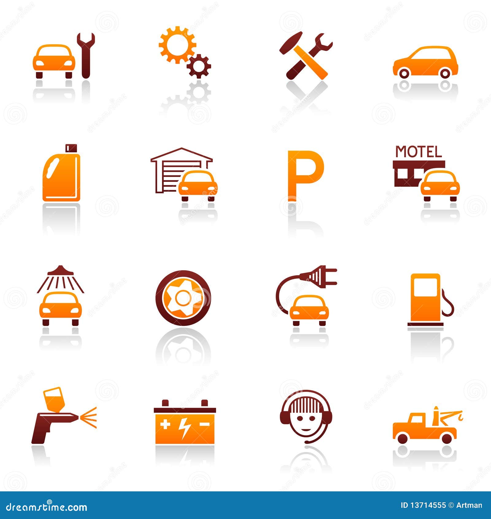 Auto Service & Repair Icons Stock Vector - Illustration of battery ...