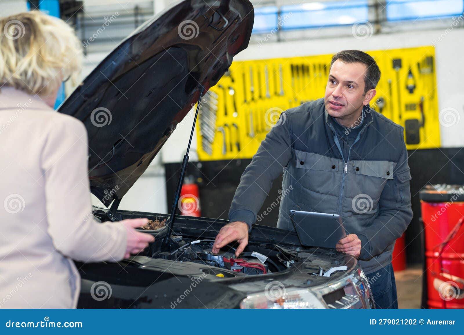 Auto Service Repair Maintenance and People Concept Stock Photo - Image ...