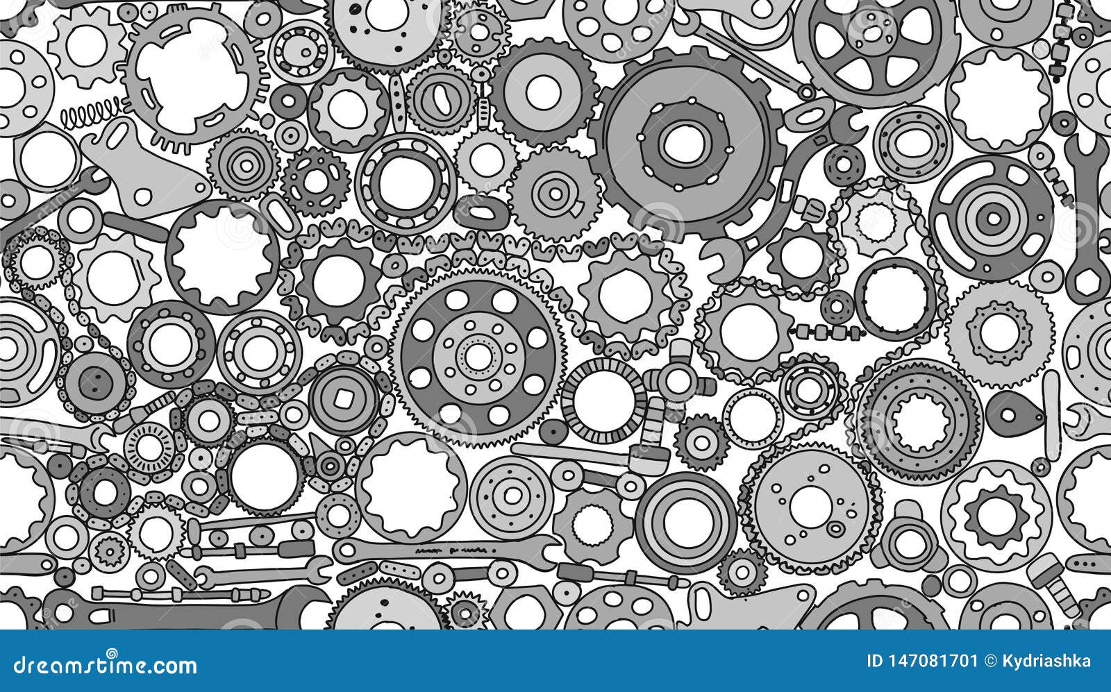 Auto Spare Parts and Gears, Seamless Pattern for Your Design Stock ...