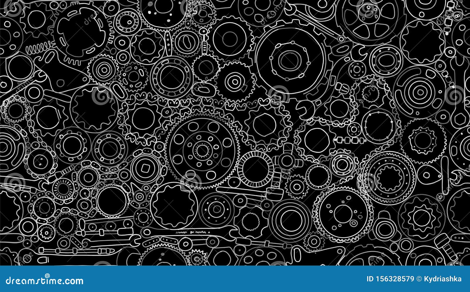Auto Spare Parts and Gears, Seamless Pattern for Your Design Stock ...