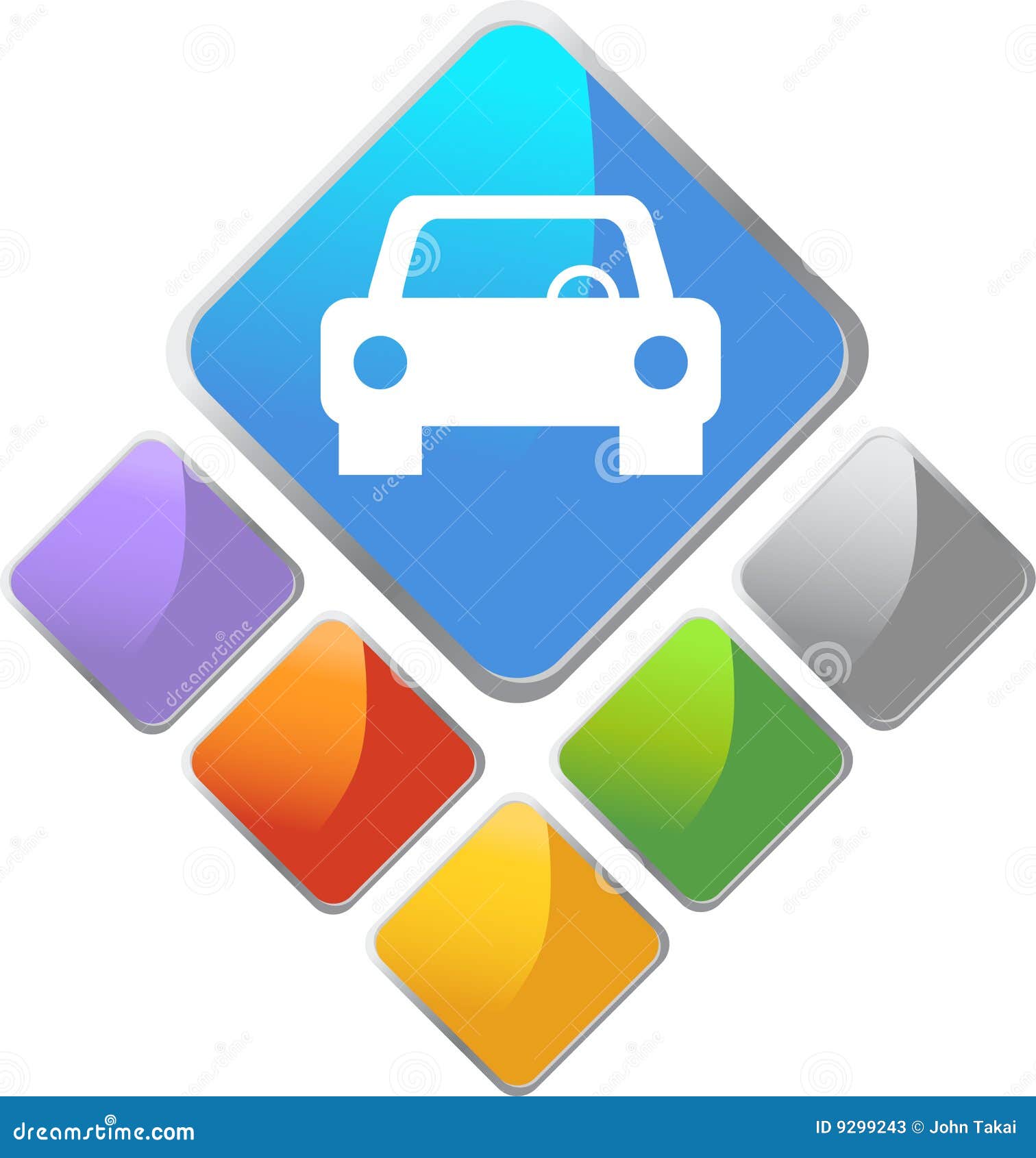 Auto Square Icon stock vector. Illustration of button - 9299243