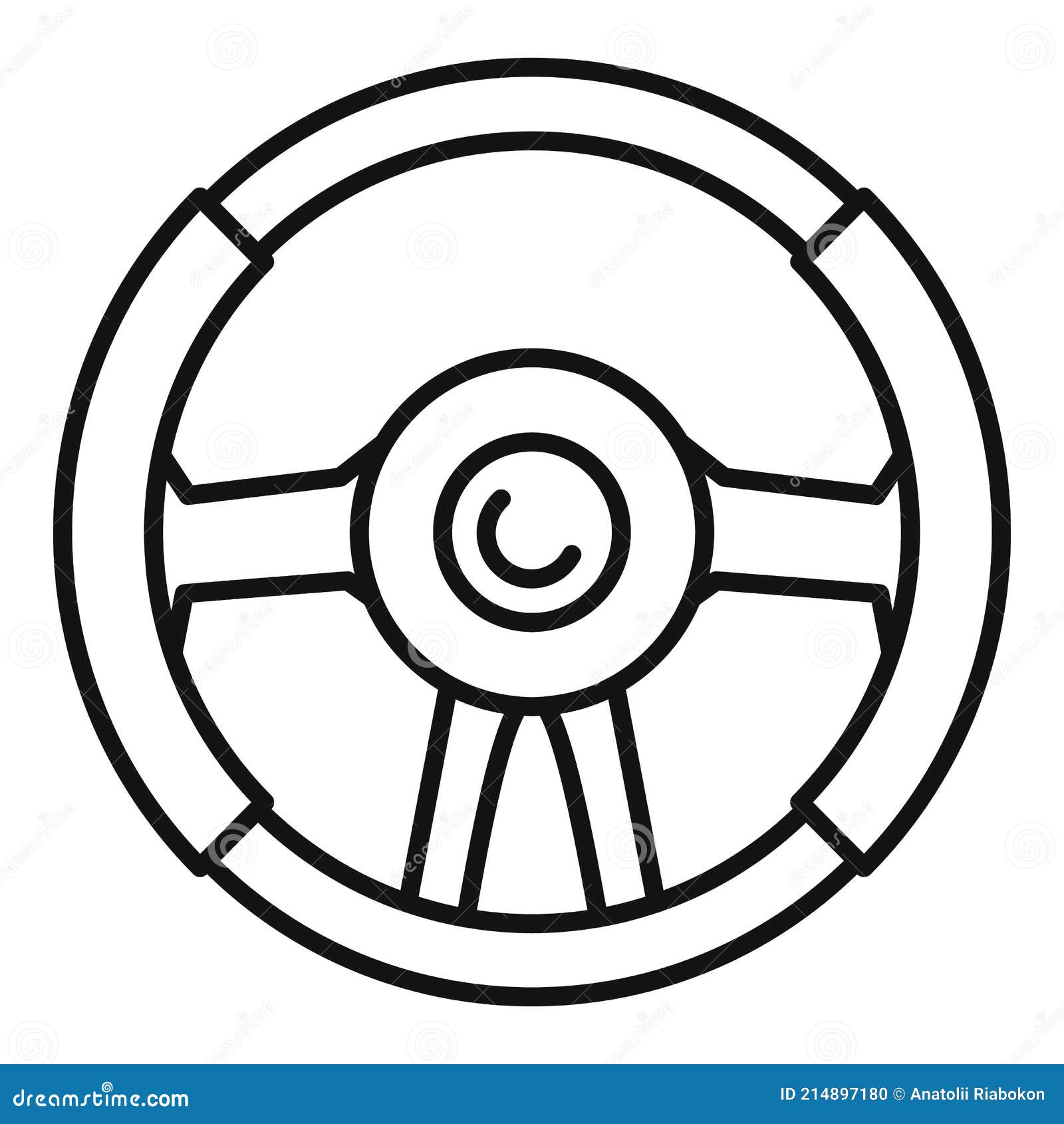 Auto Steering Wheel Icon, Outline Style Stock Vector - Illustration of ...