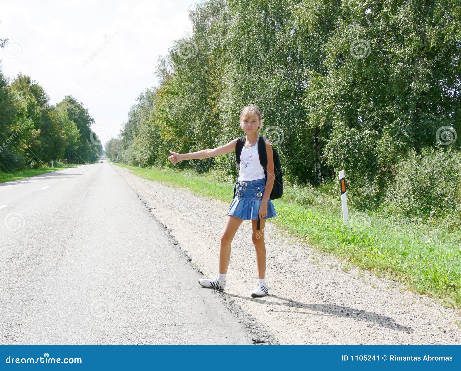 Auto-stop image stock. Image du route, zone, marche, durée - 1105241