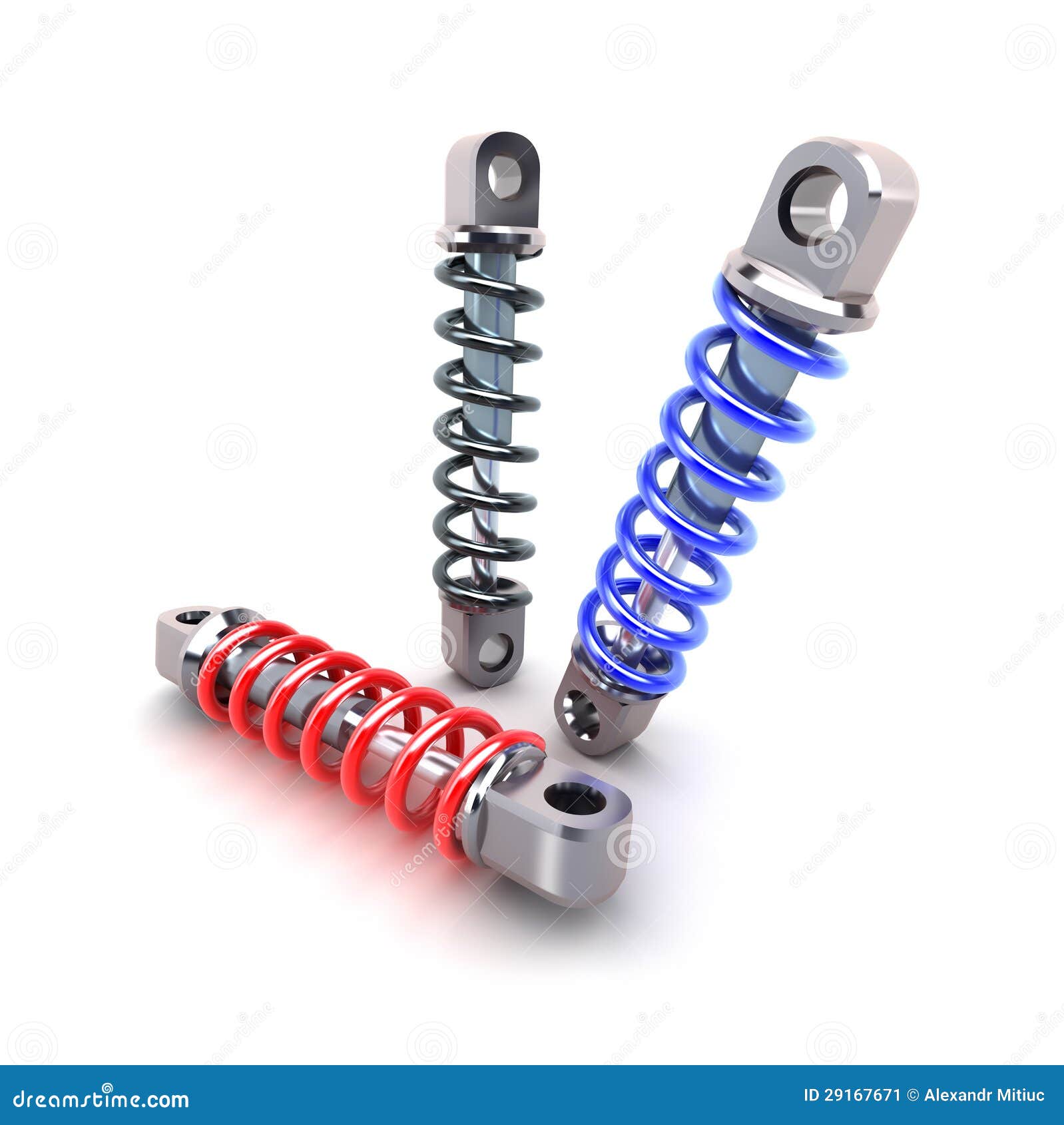 Auto Suspension, Shock Absorber Set. Stock Illustration - Illustration ...