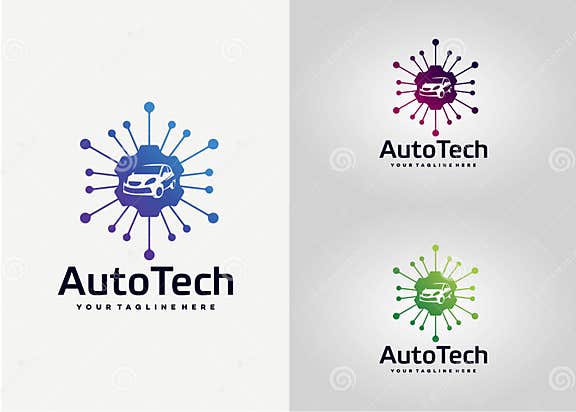 Auto Tech Logo Design Template Stock Vector - Illustration of company ...