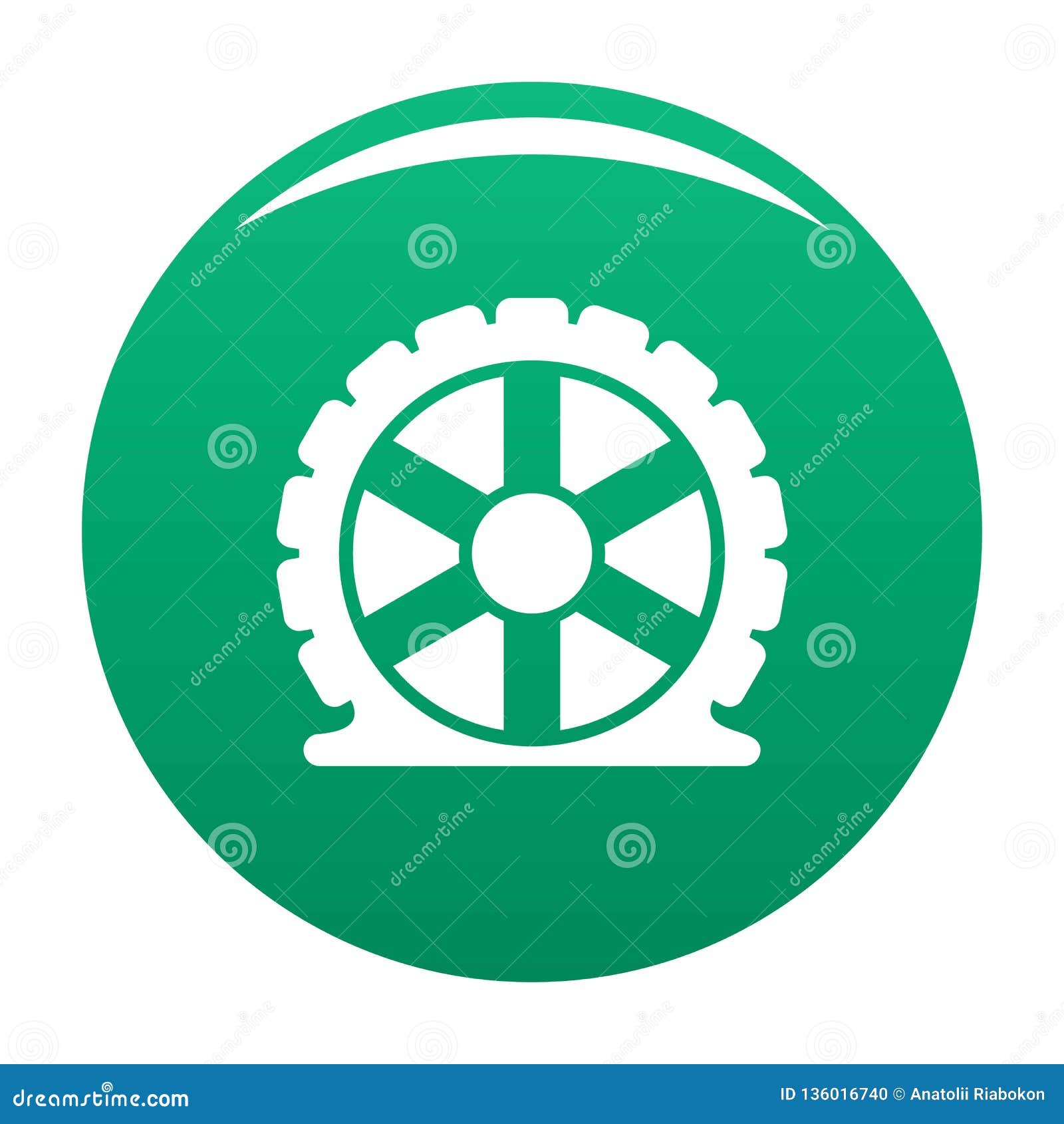 Auto Tire Icon Vector Green Stock Vector - Illustration of simple ...