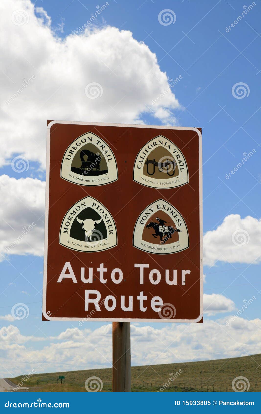 Auto tour route sign stock image. Image of clouds, california - 15933805