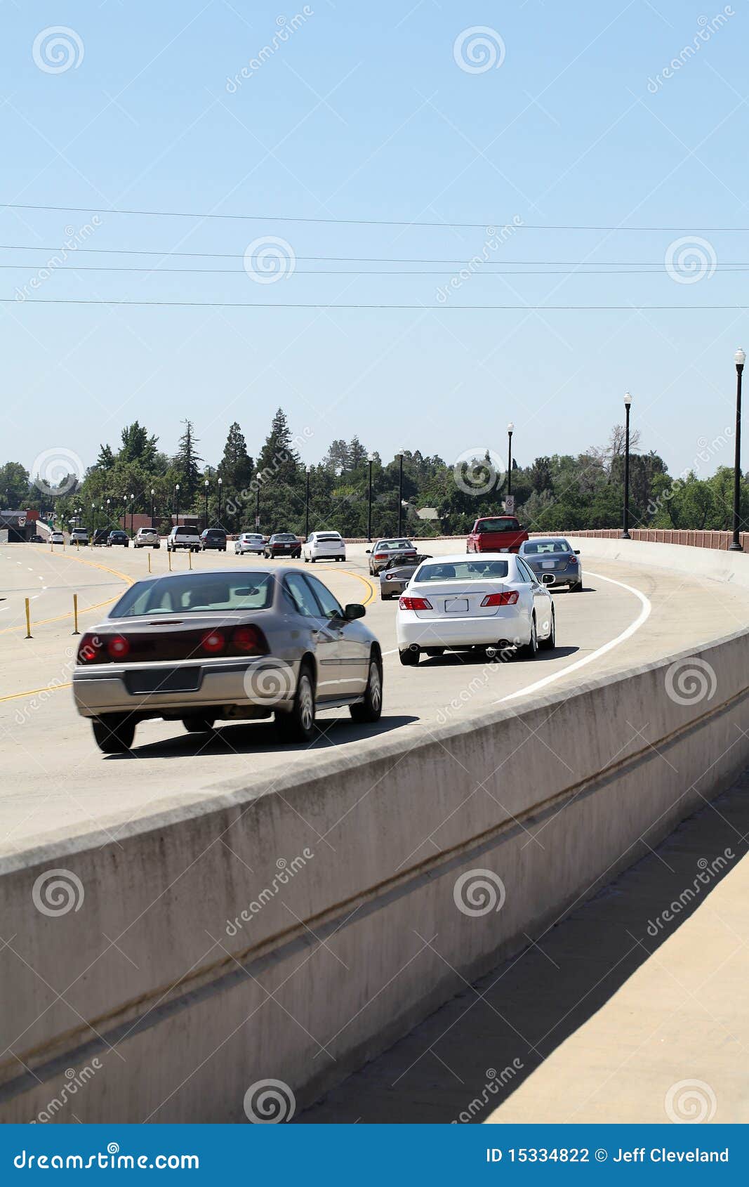 Auto Traffic Rounding Curve in the Road Stock Photo - Image of green ...
