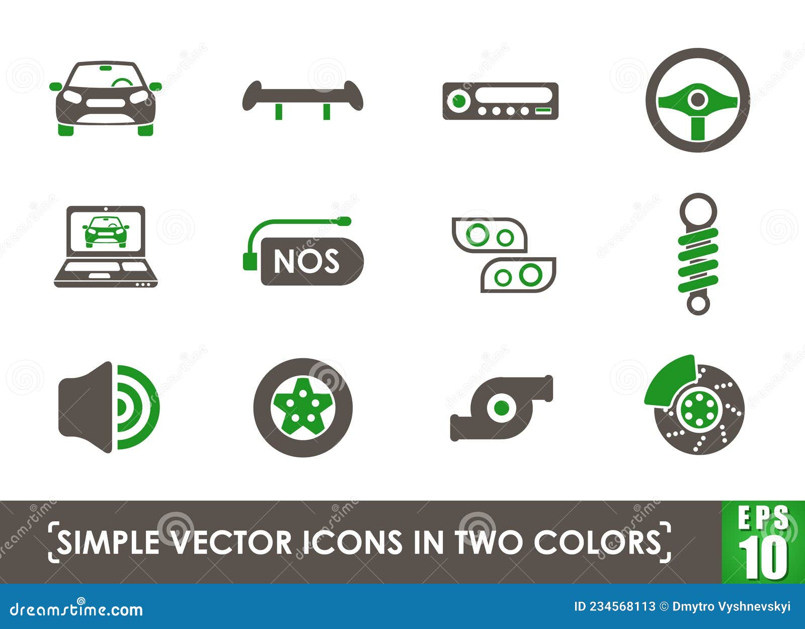 Auto Tuning Simple Vector Icons Stock Vector - Illustration of music ...