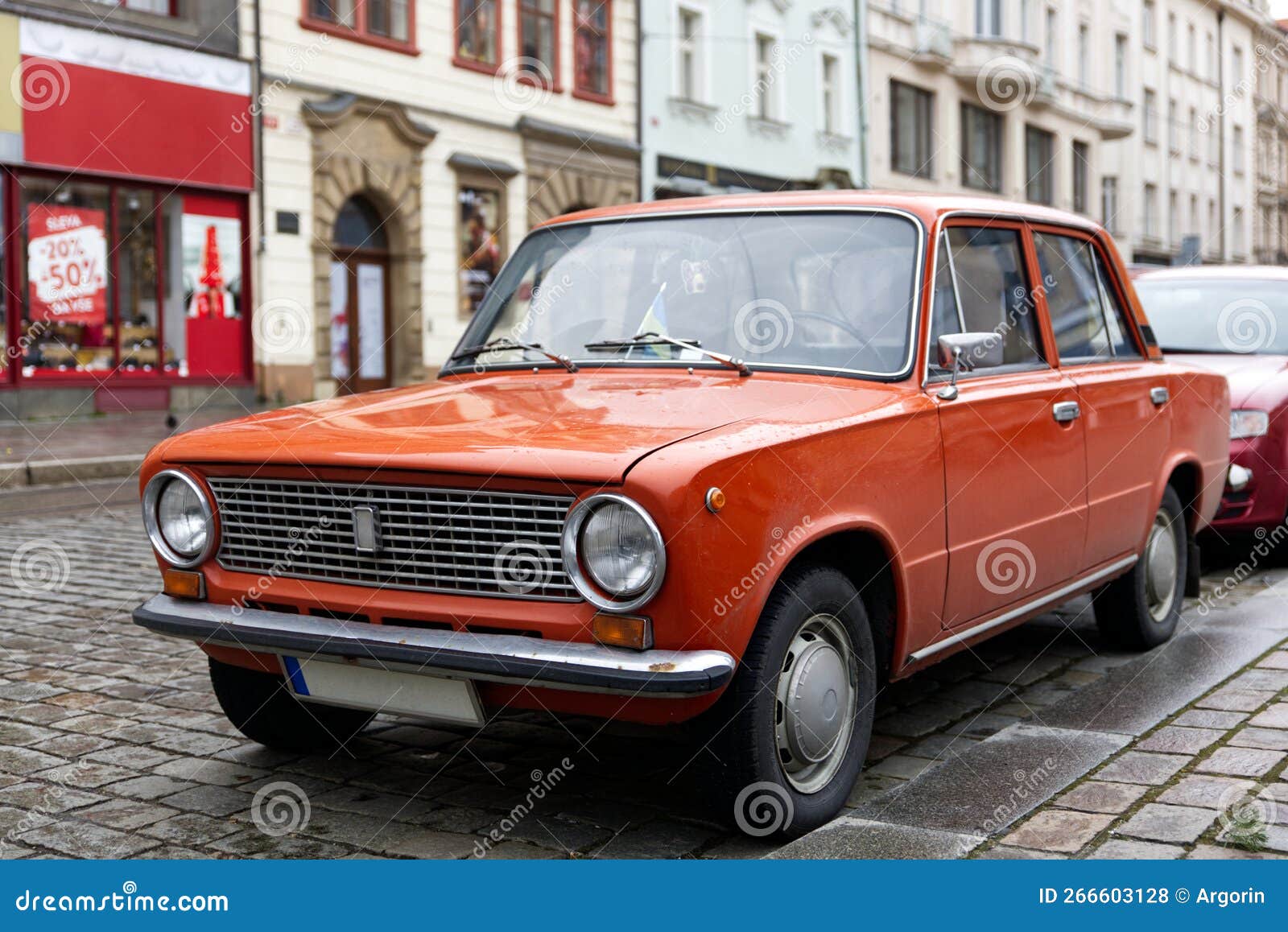 Old Soviet Car on the Street Stock Photo - Image of export, europe ...
