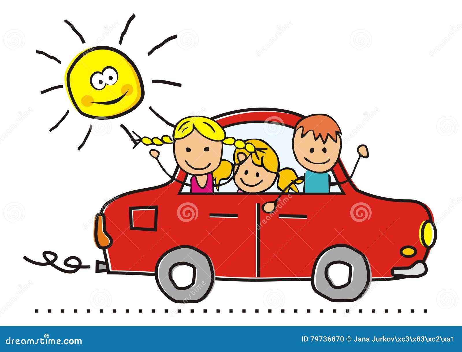 Auto und Kinder vektor abbildung. Illustration von kopf - 79736870