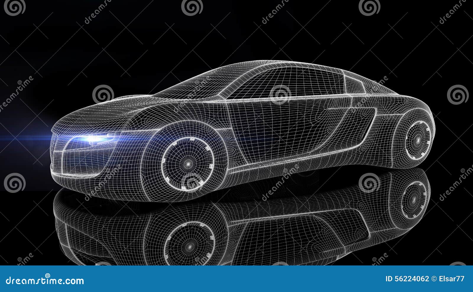 Auto van de toekomst stock illustratie. Illustration of motor - 56224062