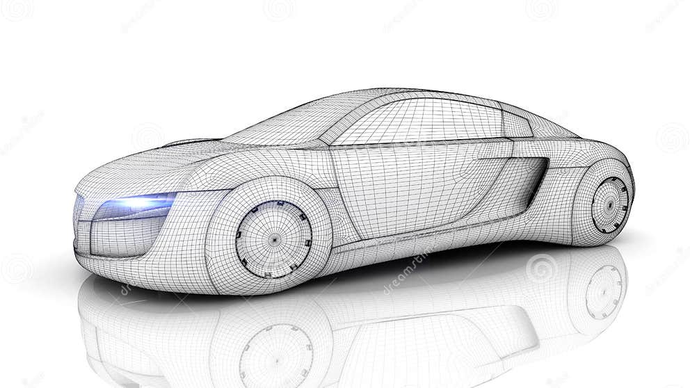 Auto van de toekomst stock illustratie. Illustration of tekening - 56224064