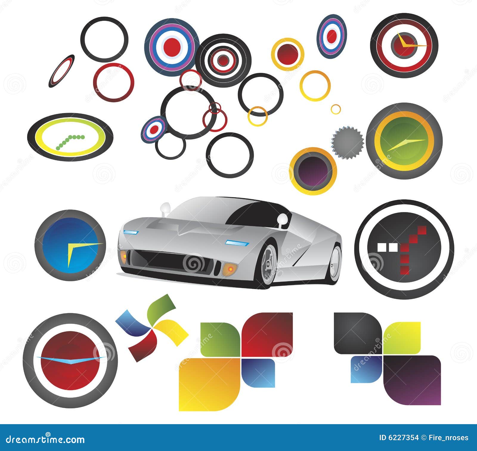 Auto - vectorelementen vector illustratie. Illustration of vormen - 6227354