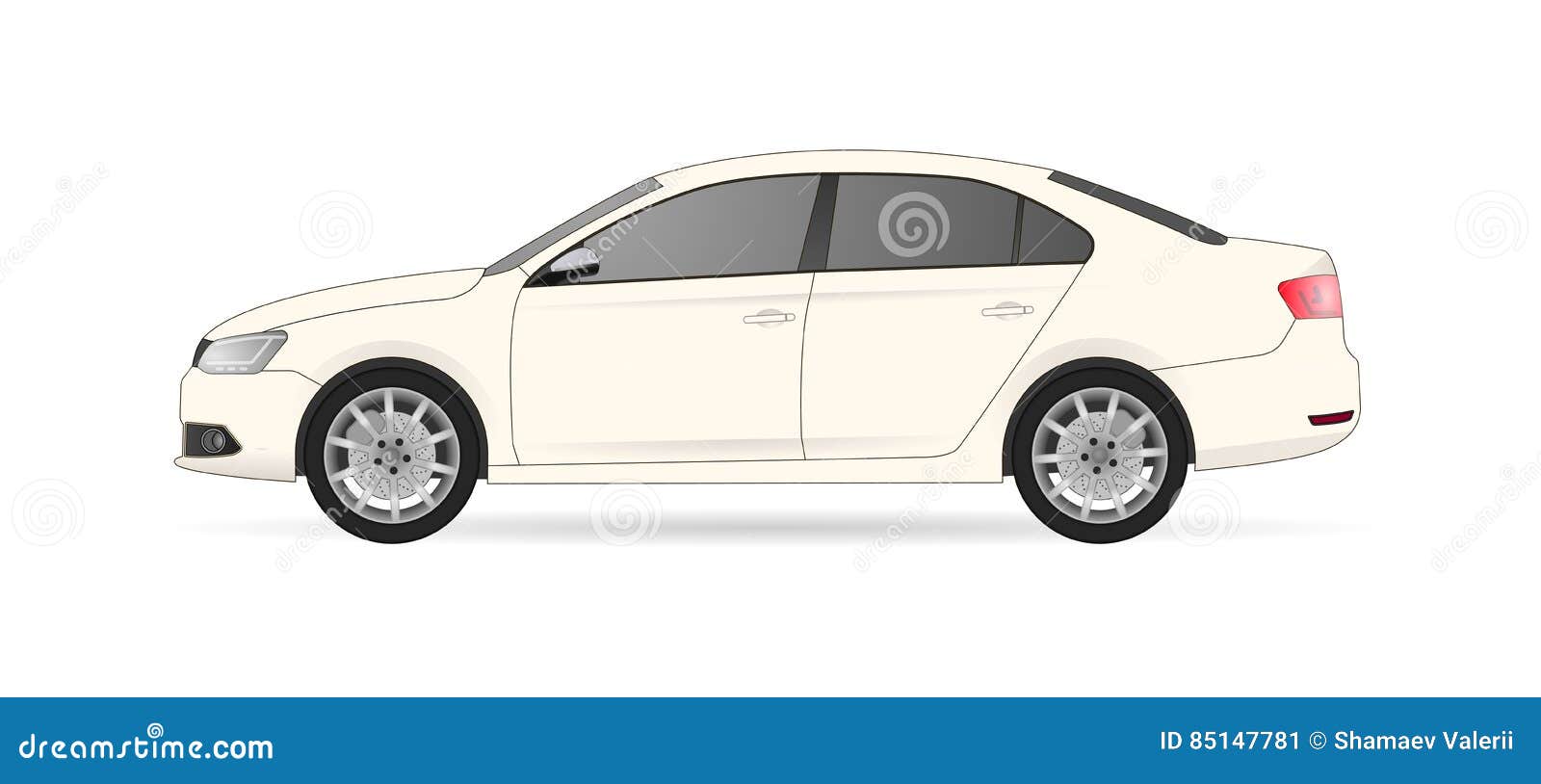 Auto von der Seite vektor abbildung. Illustration von limousine - 85147781