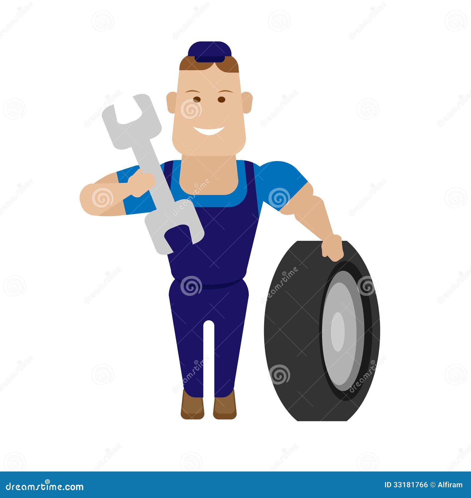 Auto worker stock illustration. Illustration of character - 33181766