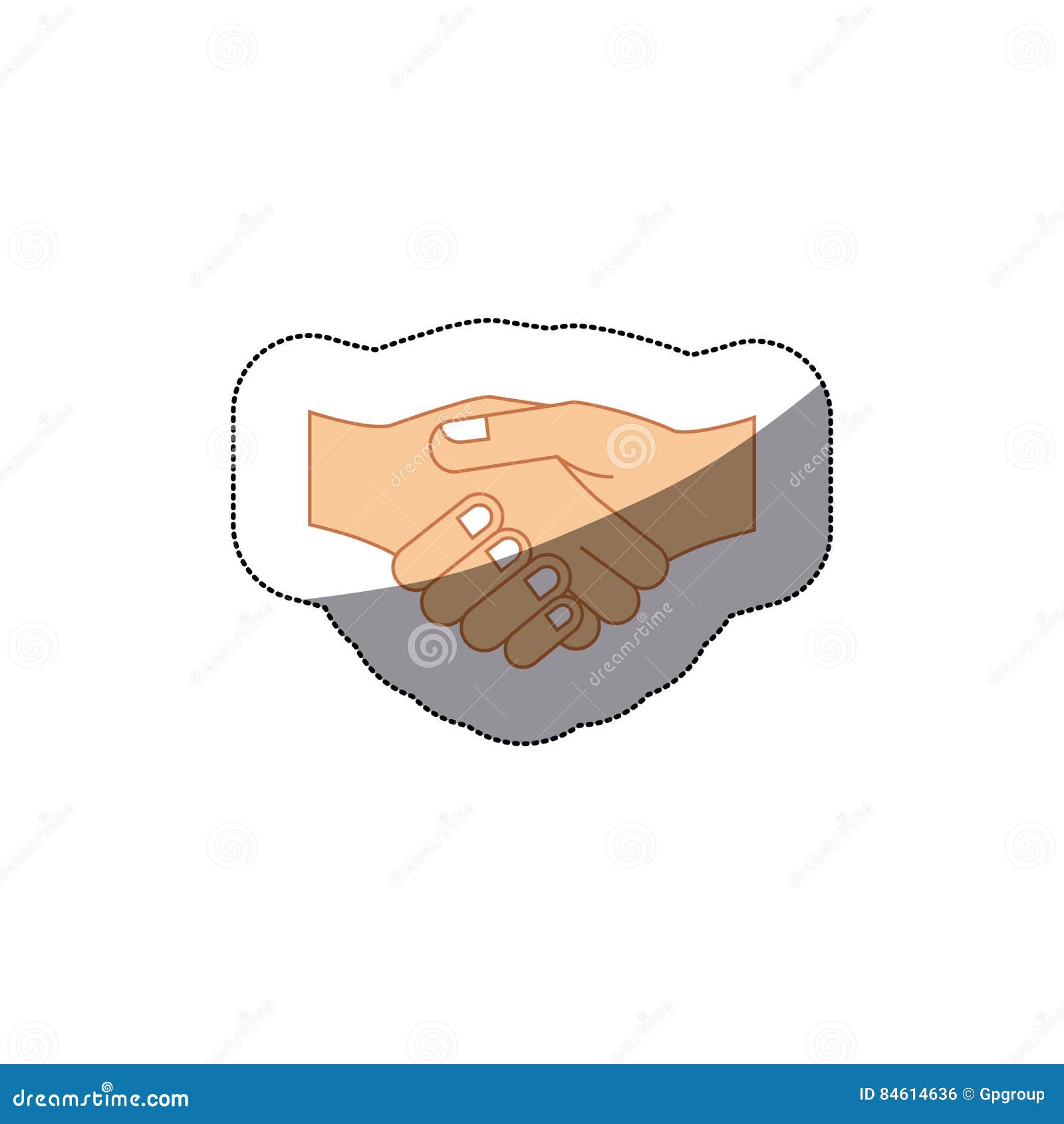 Autoadesivo Medio Variopinto Dell'ombra Con Il Saluto Della Mano ...