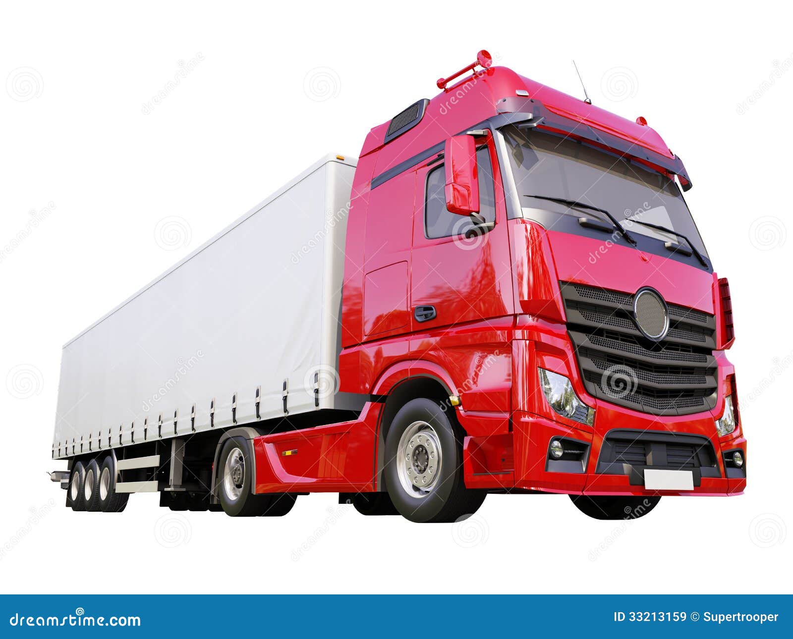 Autoarticolato isolato immagine stock. Immagine di semirimorchio - 33213159