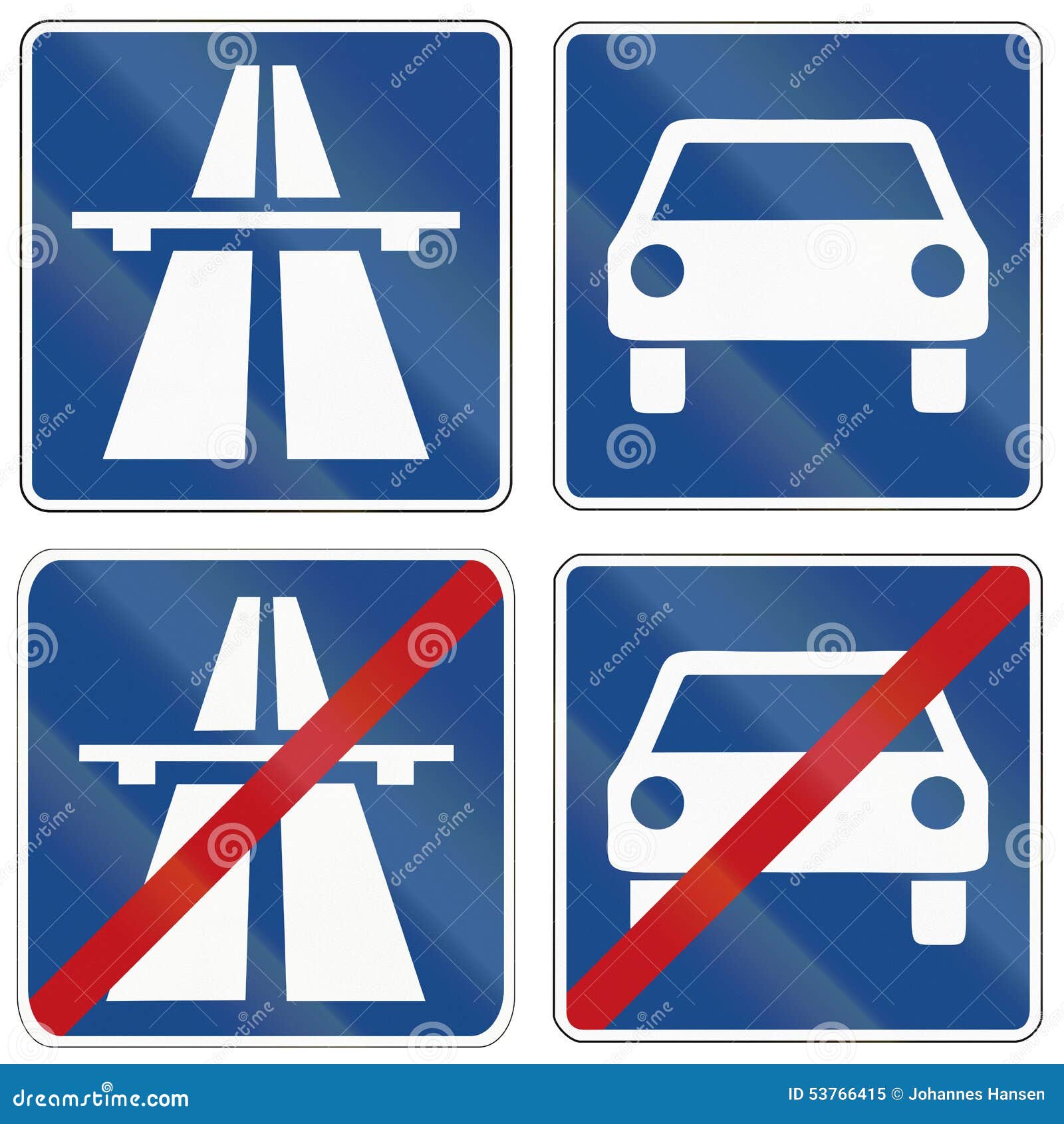 Autobahn And Fast Traffic Highway Signs In Germany Stock Illustration ...