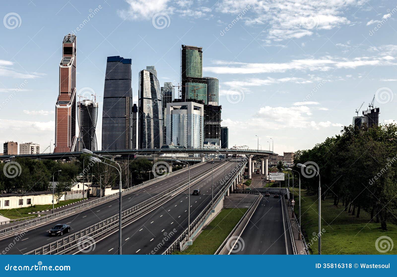 Autobahn in Moscow stock photo. Image of metropolis, grand - 35816318