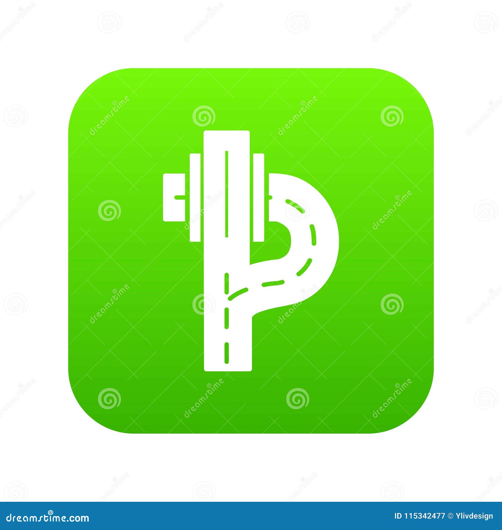 Autobahn icon green vector stock vector. Illustration of drive - 115342477