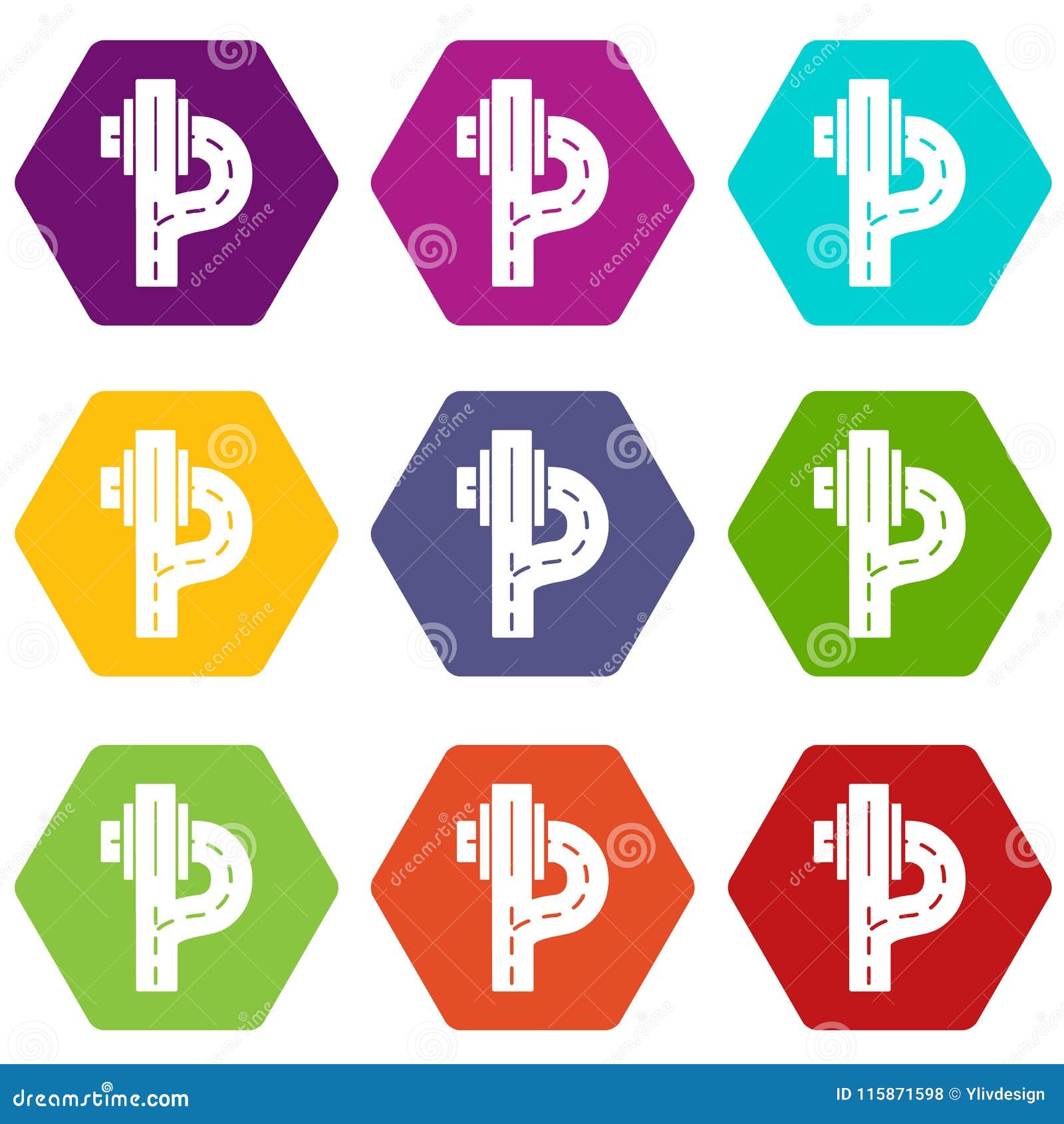 Autobahn Icons Set 9 Vector Stock Vector - Illustration of street ...