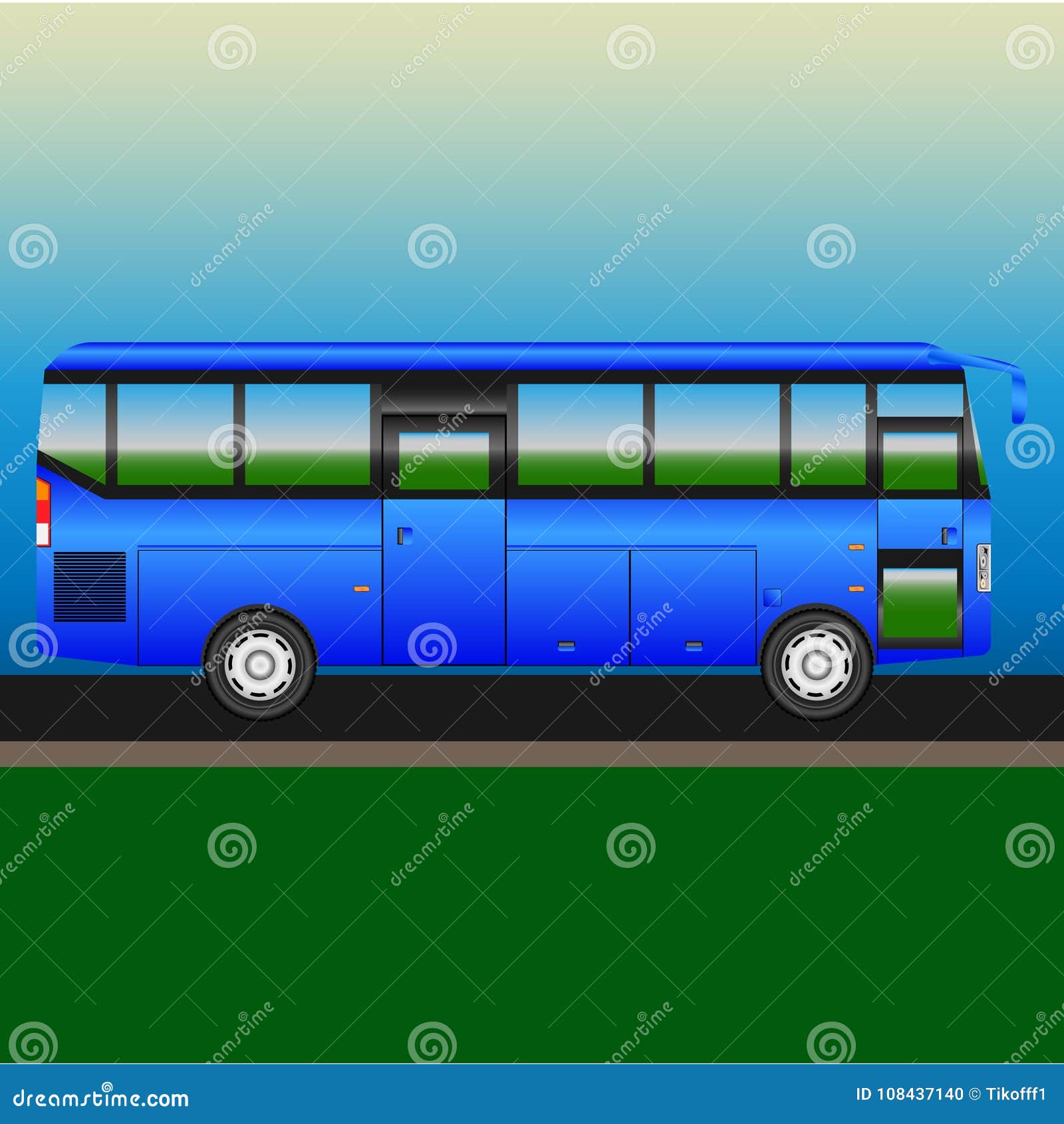 Autobus stock vector. Illustration of auto, door, mockup - 108437140