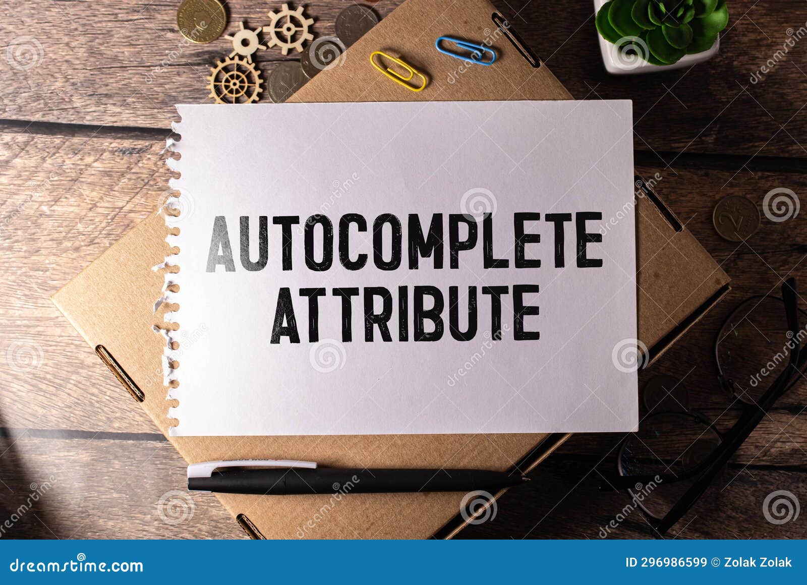 Autocomplete Attribute Inscription Inside Web Browser on Notepad Stock Image - Image of ...