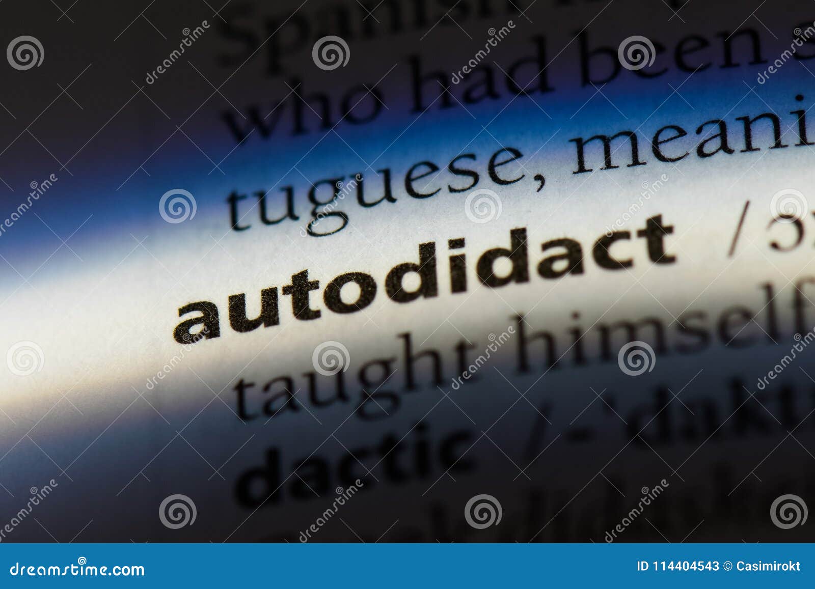 Autodidact stock image. Image of macro, writing, info - 114404543