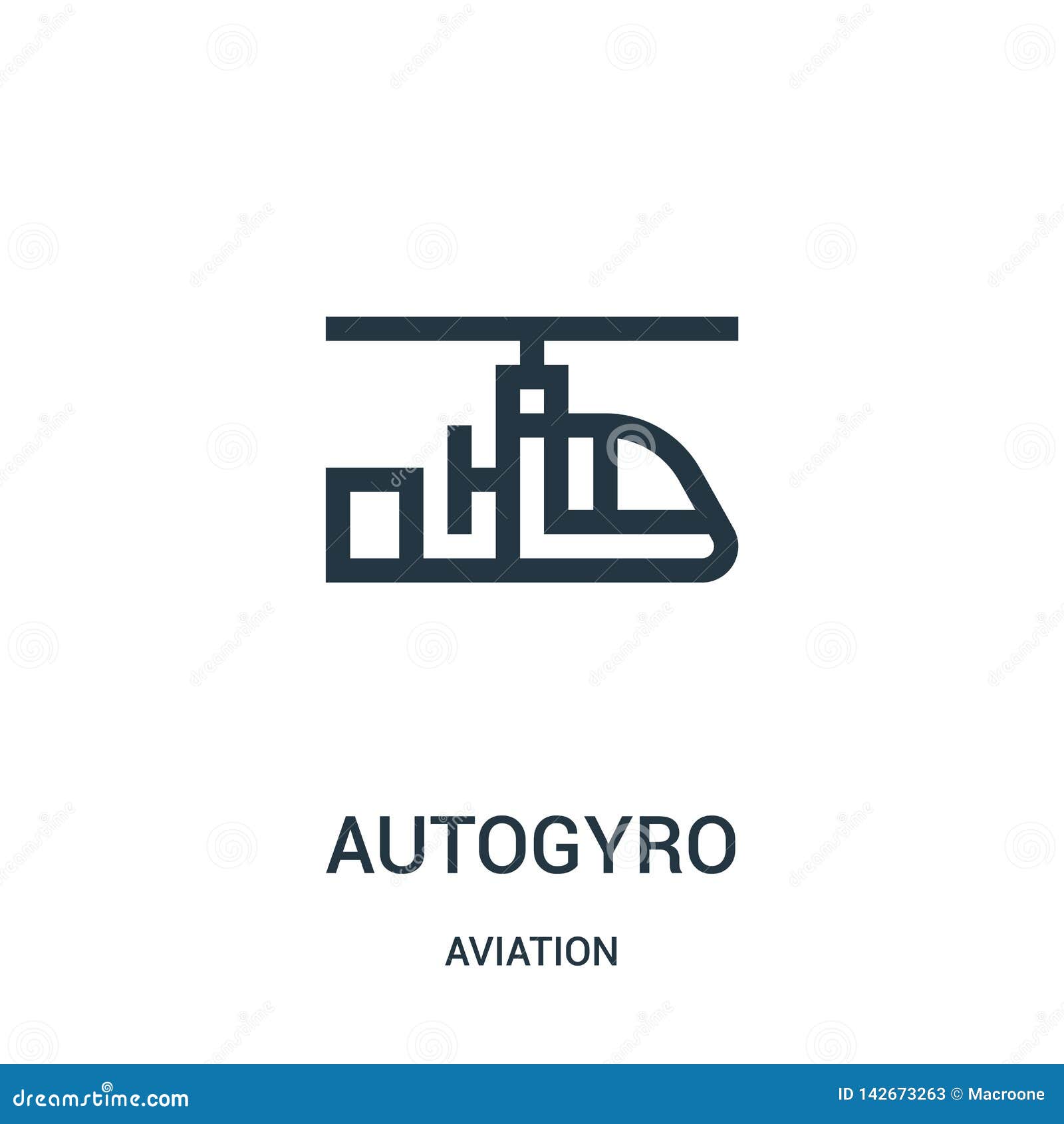 Autogyro Icon Vector from Aviation Collection. Thin Line Autogyro ...