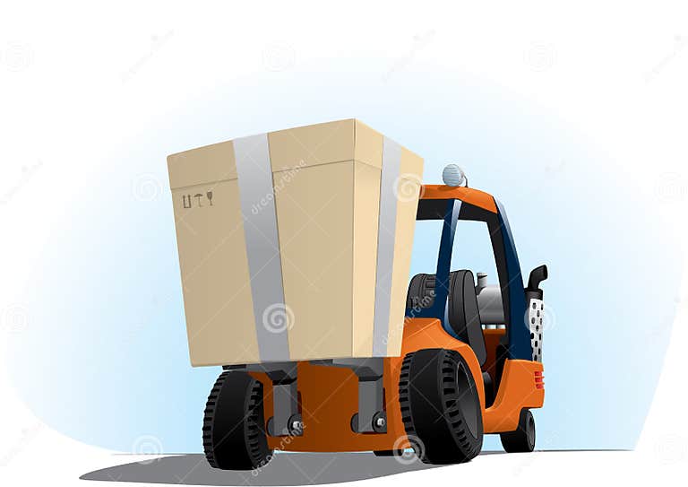 Autoloader with a big box stock vector. Illustration of industry - 16439977