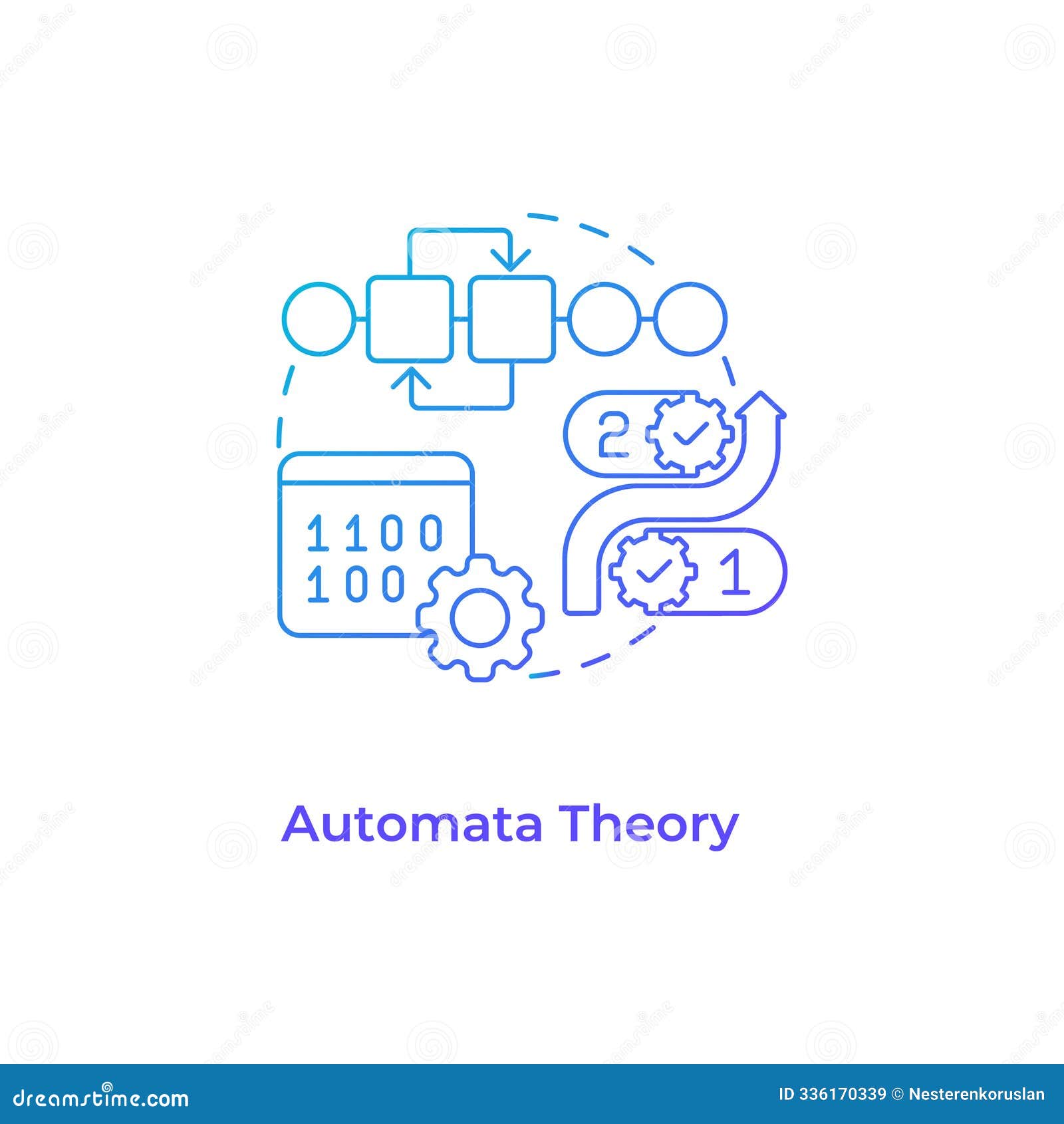 Automata Theory Soft Blue Concept Icon Vector Illustration | CartoonDealer.com #335022326