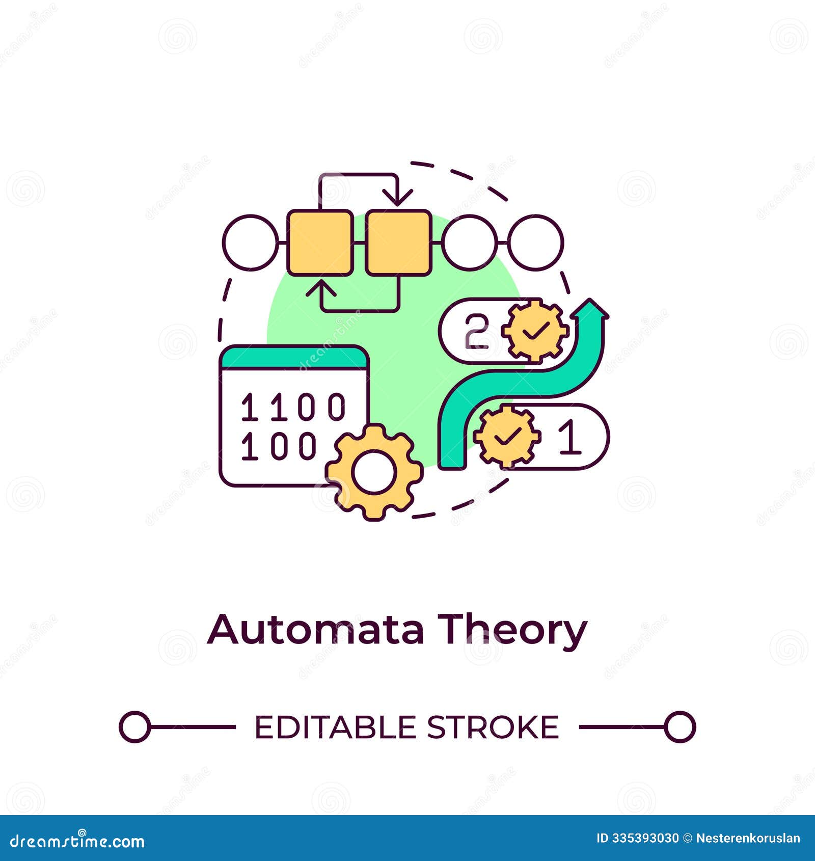 Automata Theory Soft Blue Concept Icon Vector Illustration | CartoonDealer.com #335022326