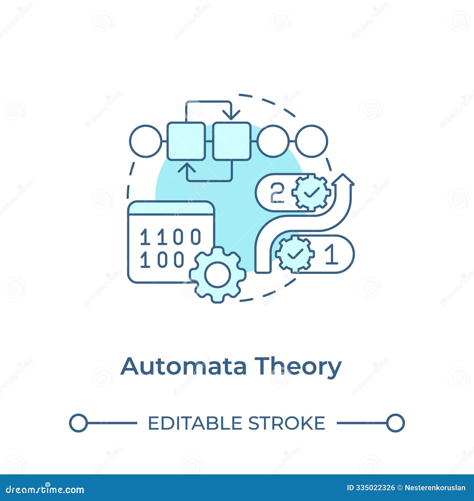 Automata Theory Soft Blue Concept Icon Vector Illustration | CartoonDealer.com #335022326