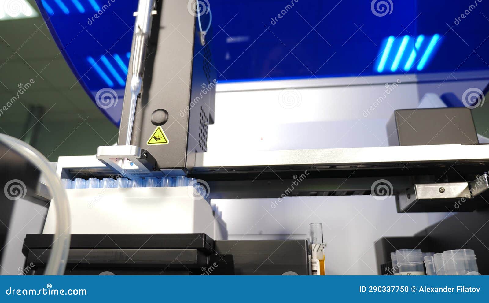 Automated Analysis Machine Used at Laboratory. Human Samples Analyzer ...