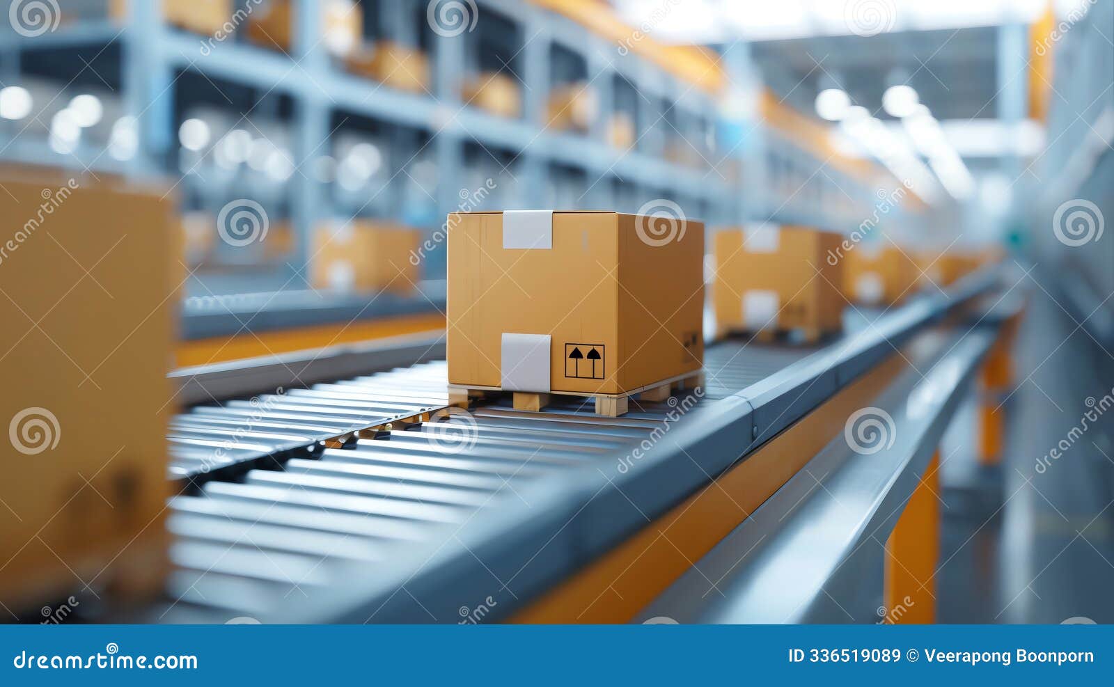 Automated Assembly Line in a Smart Factory Stock Illustration ...