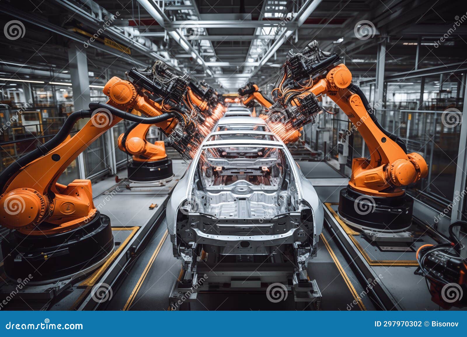 Automated Automotive Production Line Stock Photo - Image of machinery ...