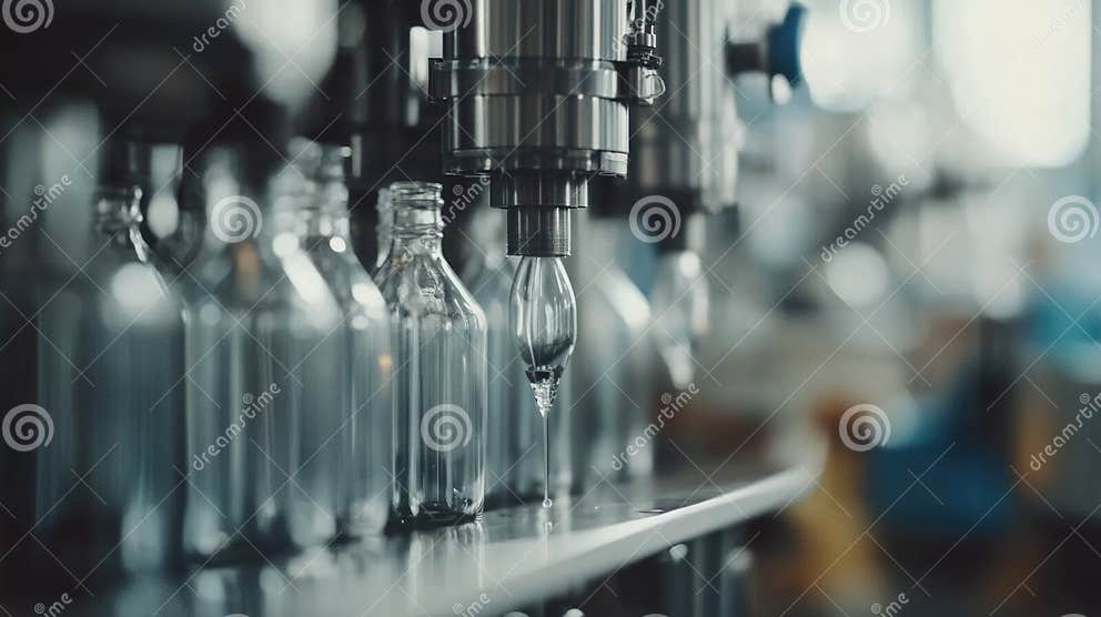 Automated Bottling Process in Modern Production Facility Stock Photo - Image of automated ...