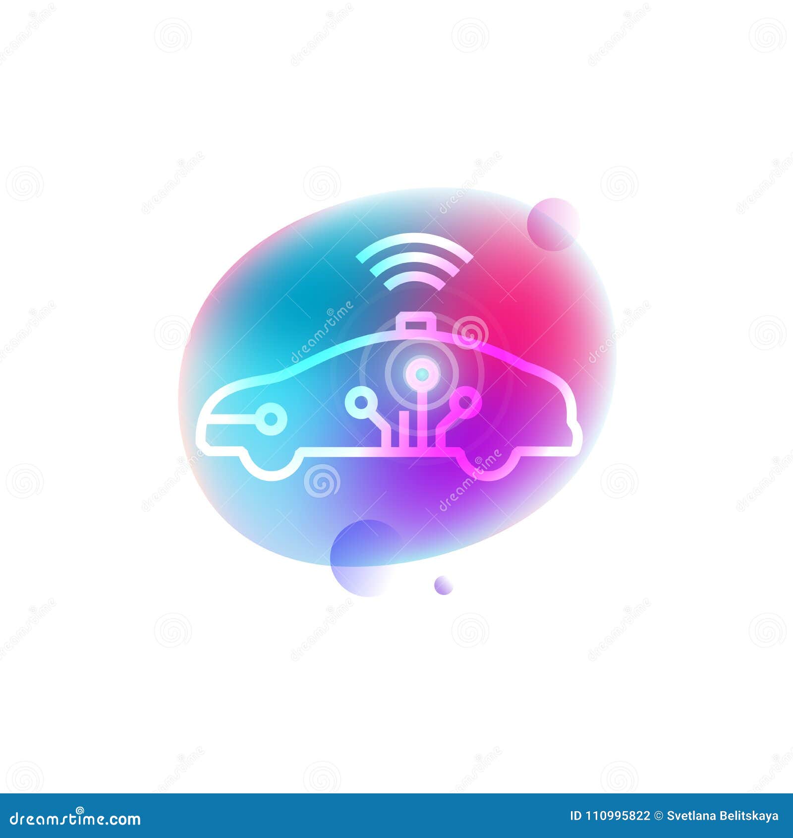 Automated car neon icon stock vector. Illustration of autonomous ...