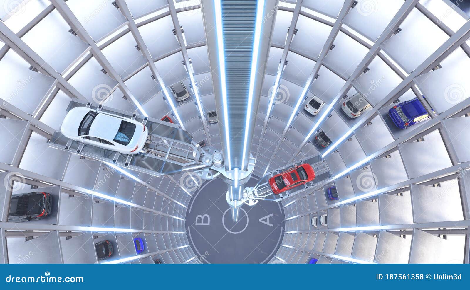 Automated Car Parking System. High Quality 4K Animation. Stock Footage ...