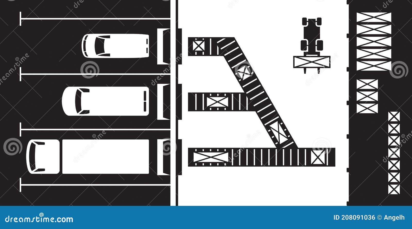 Cargo Handling Icons Used Beside The Boxes And Packaging Vector ...
