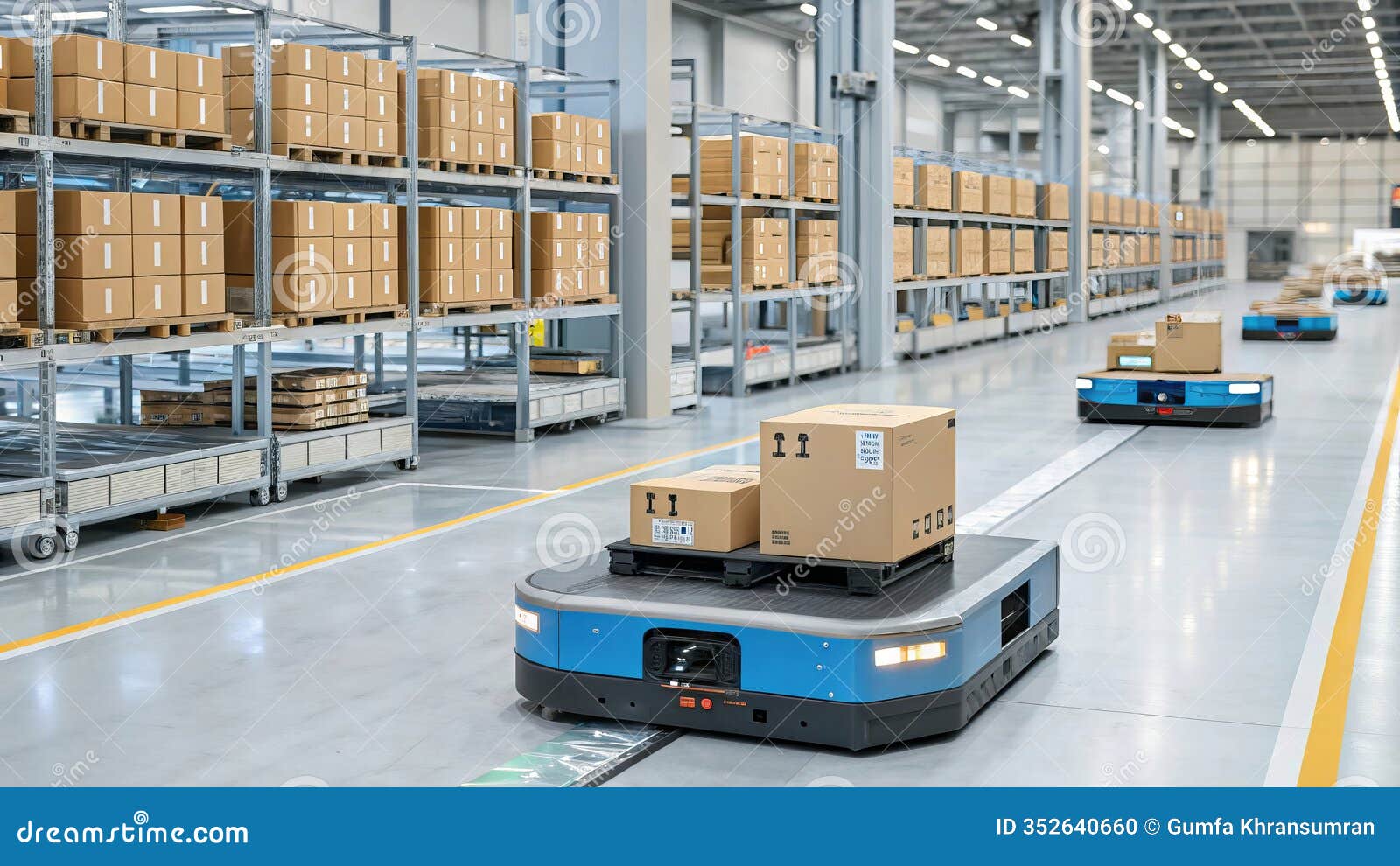 Automated Cargo Management System in Action with Robots Transporting ...