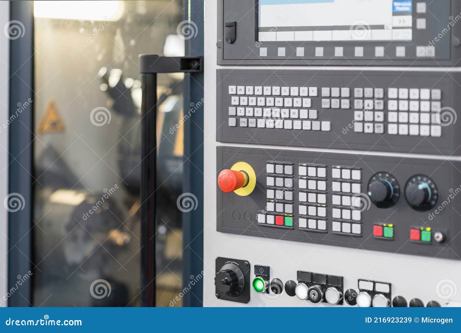 Automated CNC Toolroom Lathe with Control Console Stock Image - Image ...